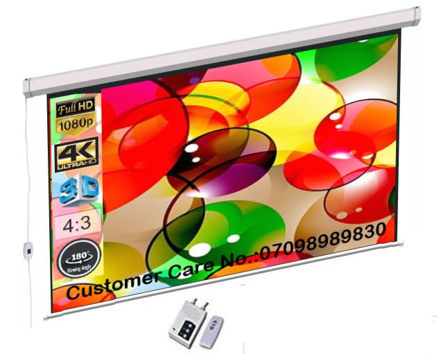 MOIZ Upgraded Imported Motorised Projector Screen, 10 Feet x 8 Feet ...