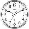 Amazon.com: Sharp Atomic Analog Wall Clock - 12" Silver Brushed Finish ...