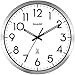 Amazon.com: SHARP Atomic Analog Wall Clock - 12" Silver Brushed Finish ...