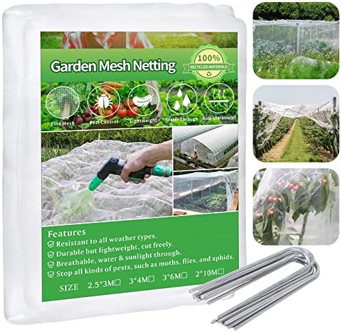 3MX6M Insect Fine Mesh Protection Netting Garden Pegs-Garden Butterfly ...