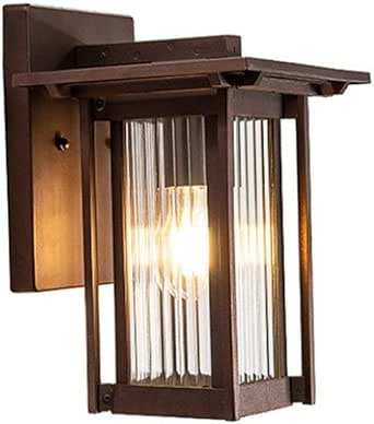 OXVUE Exterior Wall Light Luminaire Rectangular Red-brown Tempered ...
