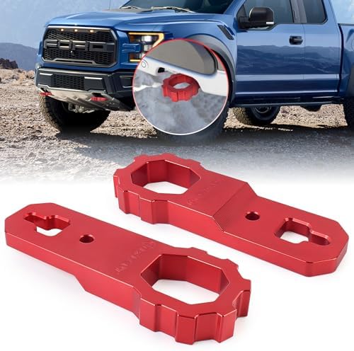 Amazon.com: PXPART Red Tow Hooks, Front Bumper Heavy Duty Towing ...