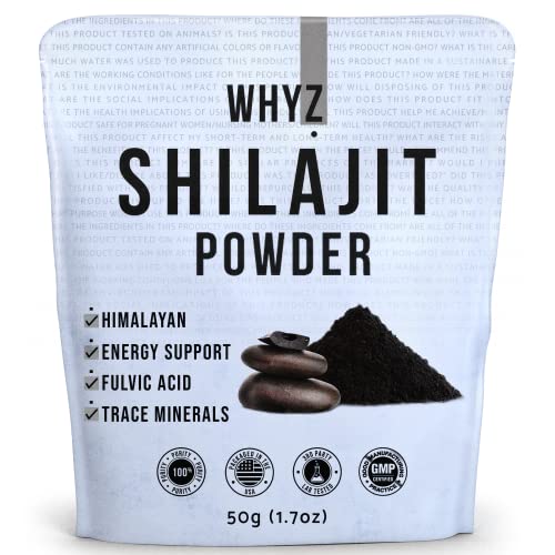 WHYZ Shilajit Powder, 50g(1.7 oz), Shilajit Pure Himalayan Mineral with ...