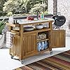Amazon.com: homestyles Maho Brown Outdoor Cart : Home & Kitchen