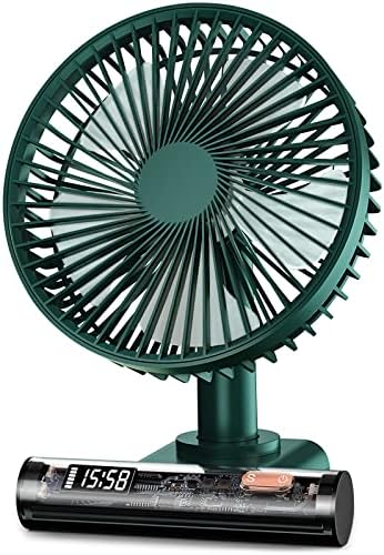 Amazon.com: Mini USB Desk Fan with Clock LED Display,Small Oscillating ...