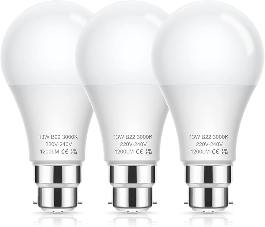 Flaspar 100W Equivalent Bayonet Light Bulbs, B22 LED Bulb, 13W LED ...