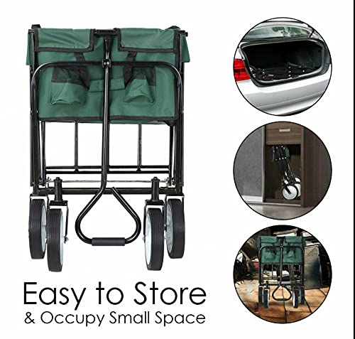 Folding Wagons with Wheels Collapsible | Multi Use Utility Cart with ...