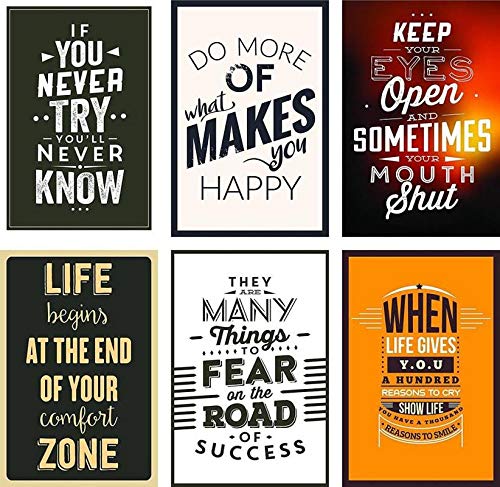 Shopsji HD Combo Pack of 6 Motivational Wall Posters and Inspirational ...