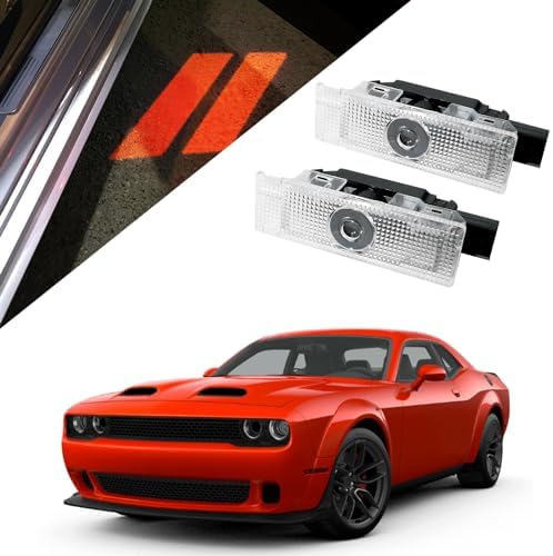 Amazon.com: REMOCH Never Fade Door Lights Logo for Dodge Challenger ...