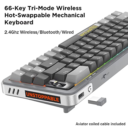YUNZII Y68 65% Hot Swappable Wireless Mechanical Keyboard with RGB ...