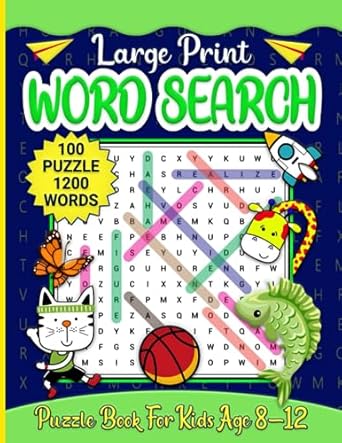 Large Print Word Search Puzzle Book for Kids Age 8-12: Fun and ...