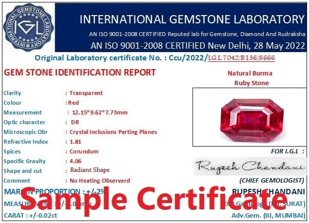 Buy Galaxy Gems Classic Exclusive Collection Of 8 Carat Ruby Stone ...