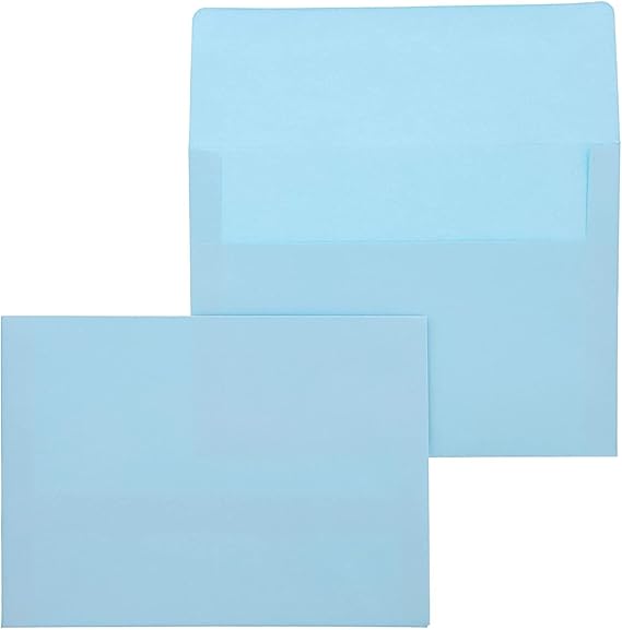 Amazon.com : Juvale 100 Pack Blue Colored A7 Envelopes in Bulk for 5x7 ...