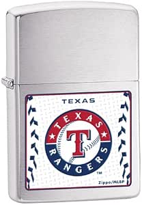 Amazon.com : Zippo MLB Texas Rangers Lighter (Silver, 5 1/2 x 3 1/2 cm ...