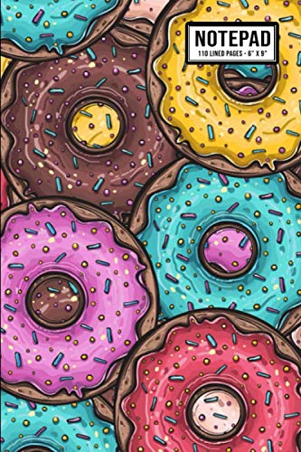 Amazon.com: Donut Notepad: Donut Small Lined Notepad / Notebook | 110 ...