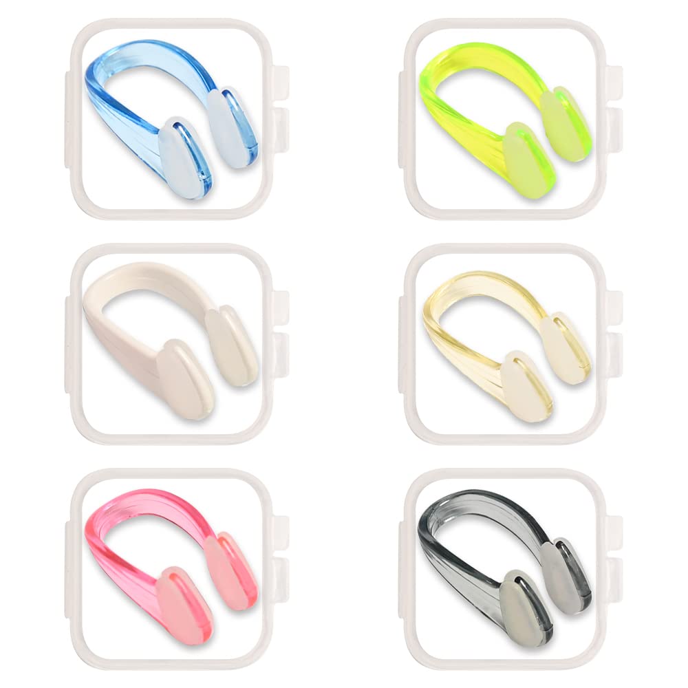 6 Pcs Swimming Nose Clips Silicone Nose Plugs for Adults Children Kids ...