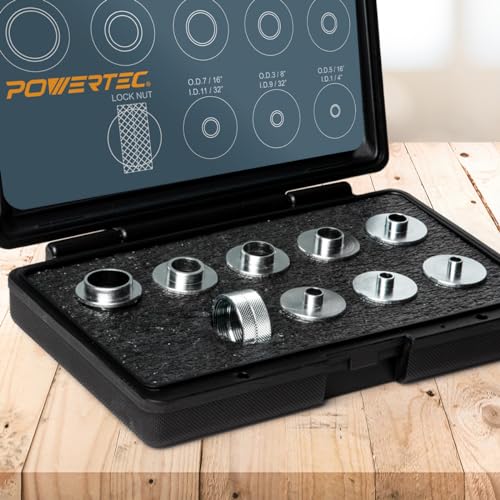 Snapklik.com : POWERTEC Dia 6-1/2 Router Base Plate & 10Pcs 5/16 To 1 ...