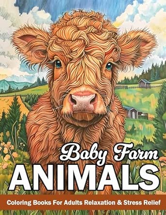 Amazon.com: Baby Farm Animals: Coloring Book For Adults Mindfulness ...