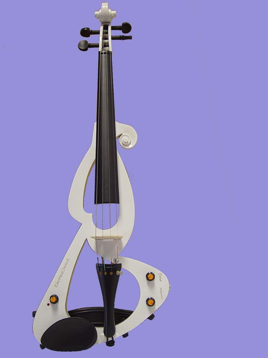 Amazon.com: VIOLINSMART Full Size 4/4 White Silent Electric Violin with ...