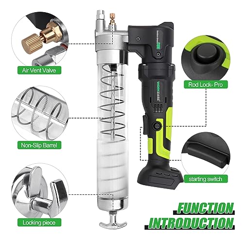 Snapklik.com : WORKEASE 21V Cordless Grease Gun Battery Powered,10000 ...