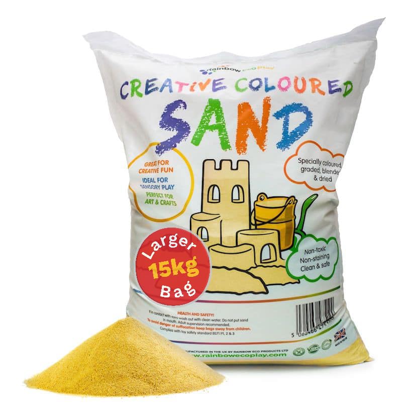 Rainbow Eco Play – Coloured Sand – Yellow Sand – 15kg – Kids Sand – 100 ...