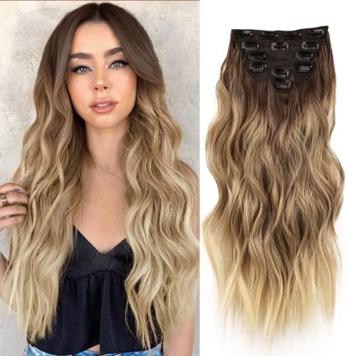 Amazon.com : NAYOO Clip in Hair Extensions for Women 20 Inch Long Wavy ...