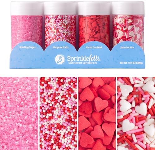 Amazon.com: Sweets Indeed Heart Sprinkles, 4 Pack, Edible Sprinkle Mix, Perfect for Cake ...