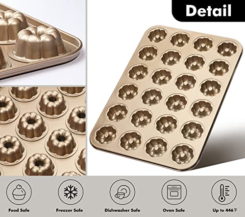 Snapklik.com : Mini Fluted Tube Cake Pan, 24-Cup Non-stick Bite Size ...