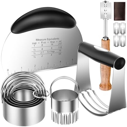 Amazon.com: Pastry Cutter, Biscuit Dough Cutter and Dough Blender Set ...