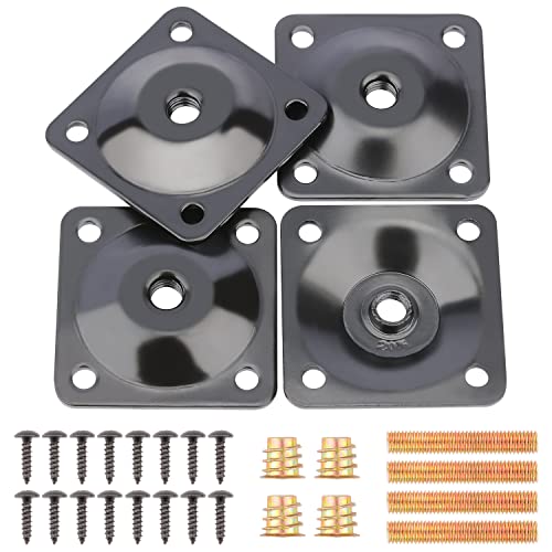 MORROWIND Furniture Leg Mounting Plates, Set of 4 Black Mounting Plates ...