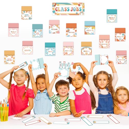 Snapklik.com : ZOiiWA 81pcs Groovy Class Jobs Bulletin Board Hippie ...