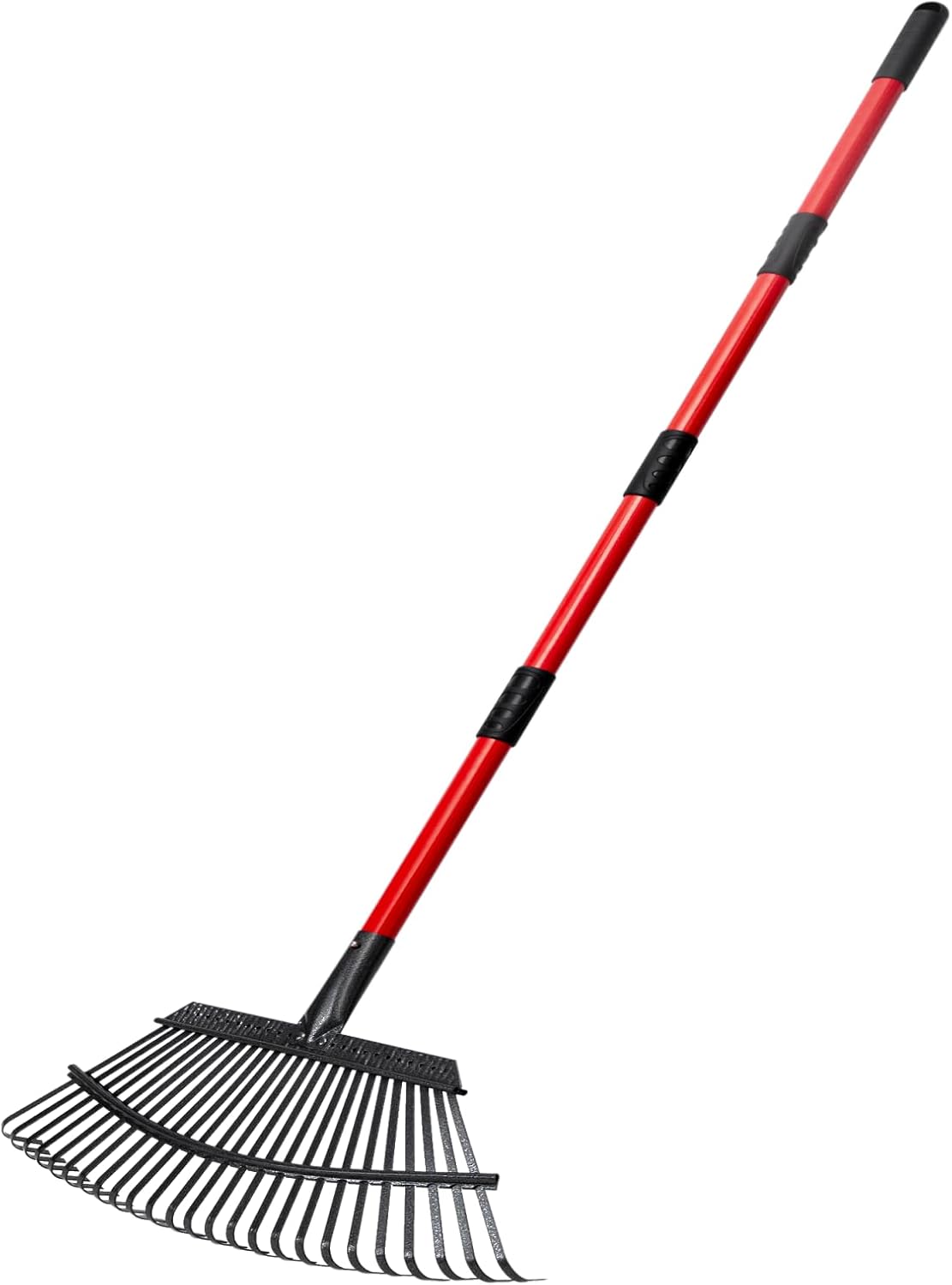 Amazon.com : KAIJATO Garden Rake, Adjustable Leaf Rake 34inch to 55inch ...