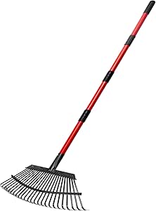 Amazon.com : KAIJATO Garden Rake, Adjustable Leaf Rake 34inch to 55inch ...