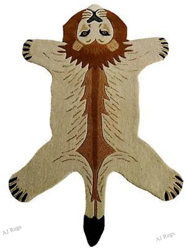 Buy AJ Rugs Area Rug - 12' x 18 Feet', Beige Kids Tiger Figure Skin ...