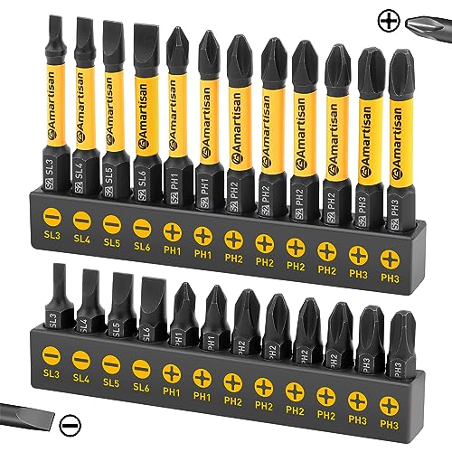 Snapklik.com : Amartisan 24-piece Screwdriver Bit SetMagnetic Slotted ...