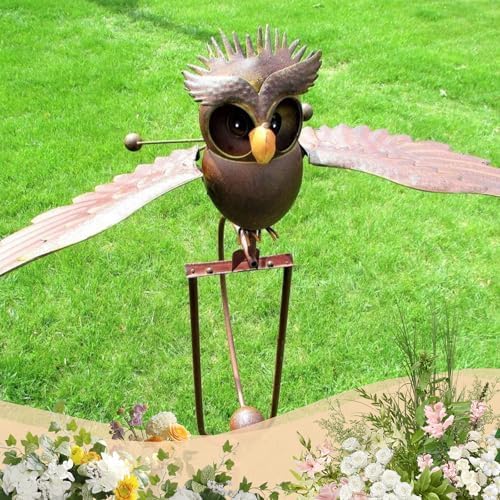 Amazon.com: 13.8inch Metal Owl Garden Stake Decor,Garden Owl,Life-Like ...