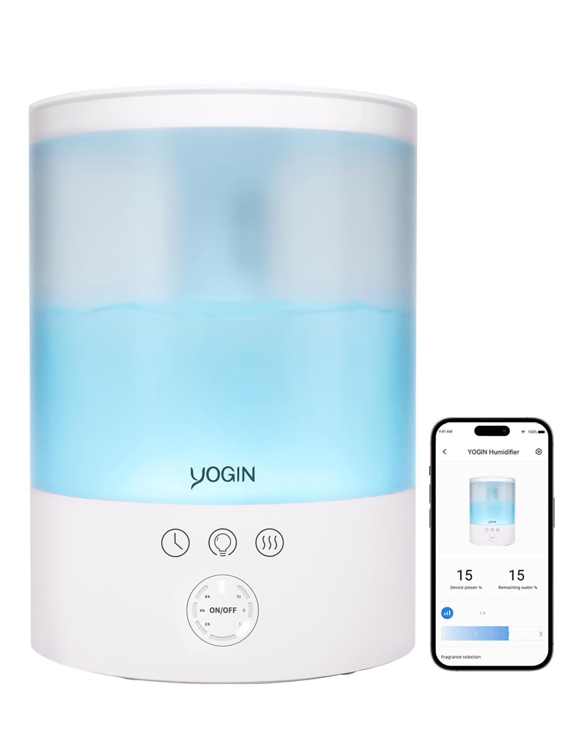 Humidifiers for Bedroom Large room,Top fill 2.5L Ultrasonic cool mist ...