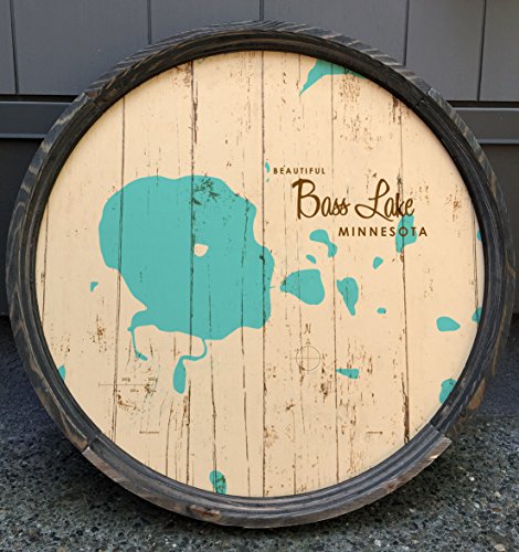 Amazon.com: Bass Lake, MN Map Barrel End Sign : Handmade Products