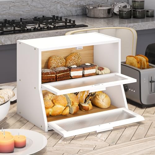 Amazon.com: STDDRE Breadbox for Kitchen Countertop Bin Bread Box ...