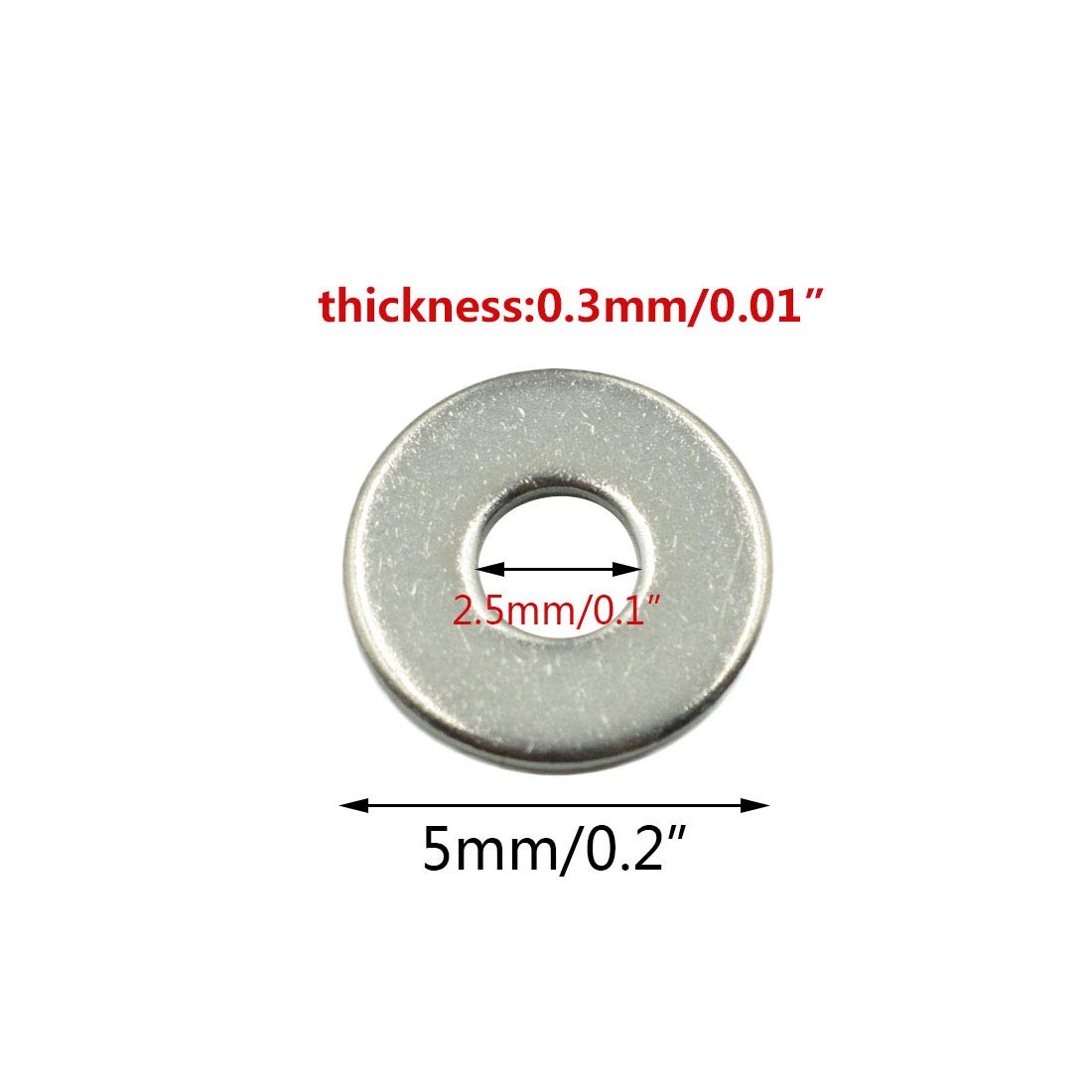 Snapklik.com : M2.5 Stainless Steel Flat Washers 200Pcs