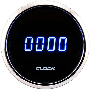 Amazon.com: MOTOR METER RACING Digital Clock Gauge 2" Blue LED Display ...