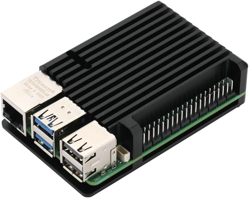 Amazon.com: Raspberry Pi 5 Aluminum Case Metal Shell Black Box ...