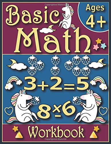 Basic Math Workbook Unicorn Kindergarten Workbook Age 4 Home Schooling ...