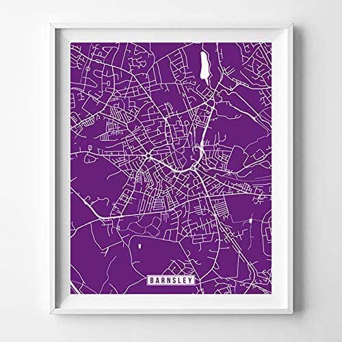 Amazon.com: Barnsley England UK City Street Map Wall Art Home Decor ...