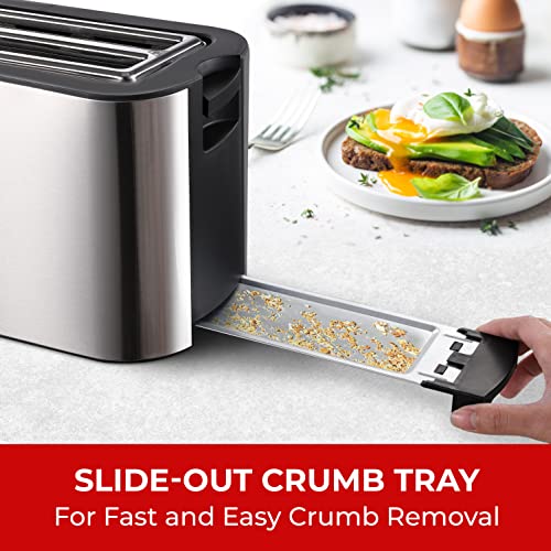 Mueller UltraToast Full Stainless Steel Toaster 4 Slice, Long Extra ...