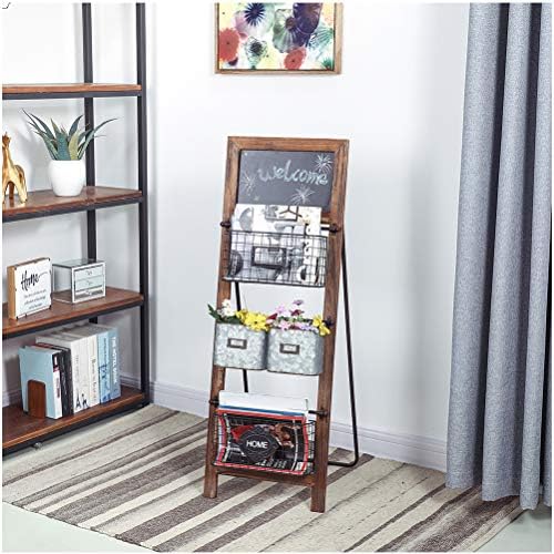 Amazon.com: Glitzhome 3-Tier Magazine Rack with 4 Baskets 40”H ...