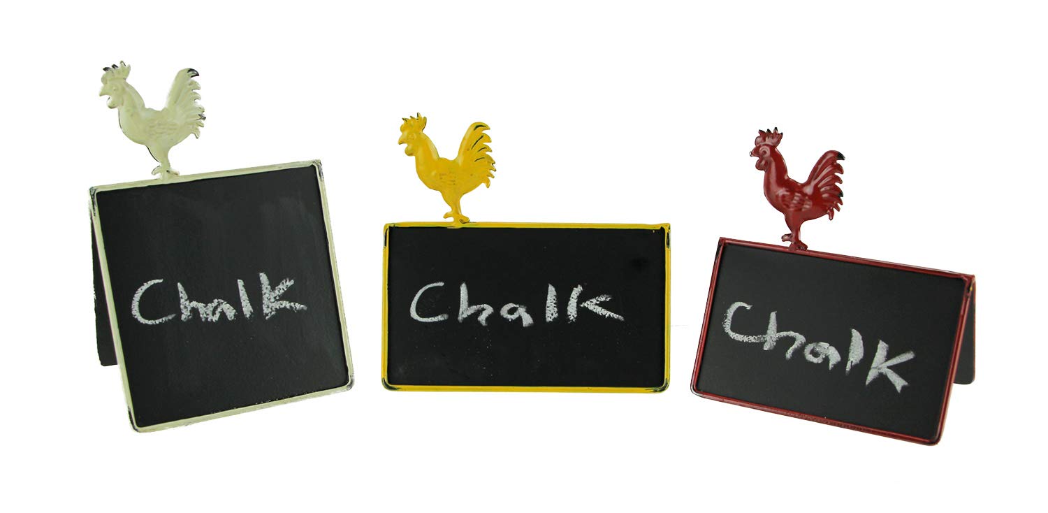 Amazon.com: Rustic Metal Rooster Double Sided Folding Chalkboard Sign ...