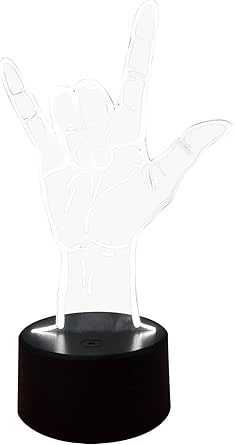 Ytfisthu 3D Glow Sign Language I Love You Remote Control Glow Color ...