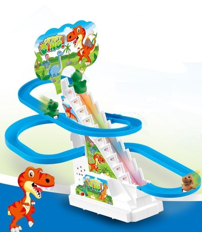 PANSHUB Dino Slide Toy Set, Funny Automatic Stair-Climbing Dinolings ...