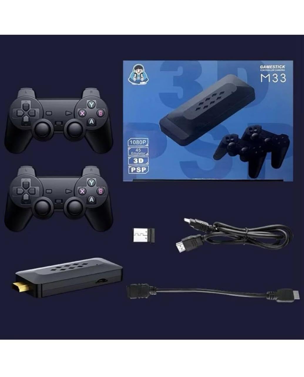 Buy Gamestick M33 Retro Gaming Console, 1080P HD, 2 Wireless ...